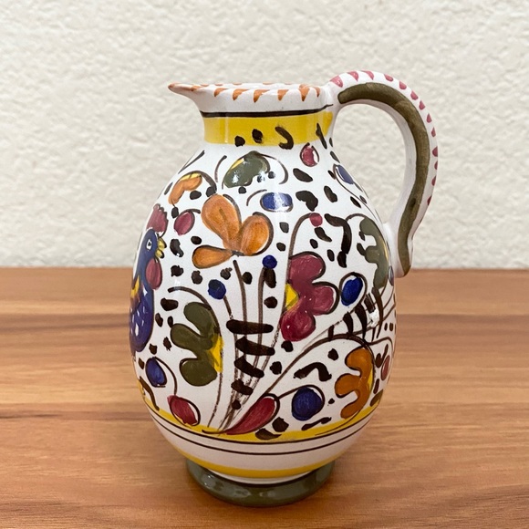 Art | Vintage Majolica Deruta Italy Handpainted Rooster Small Pitcher 5 ...
